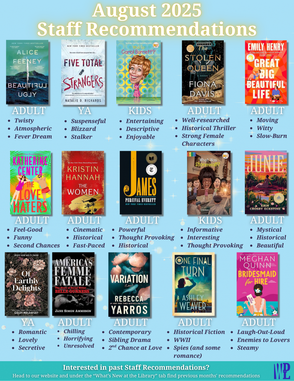 August 2025 Staff Recommendations - Washington District Library